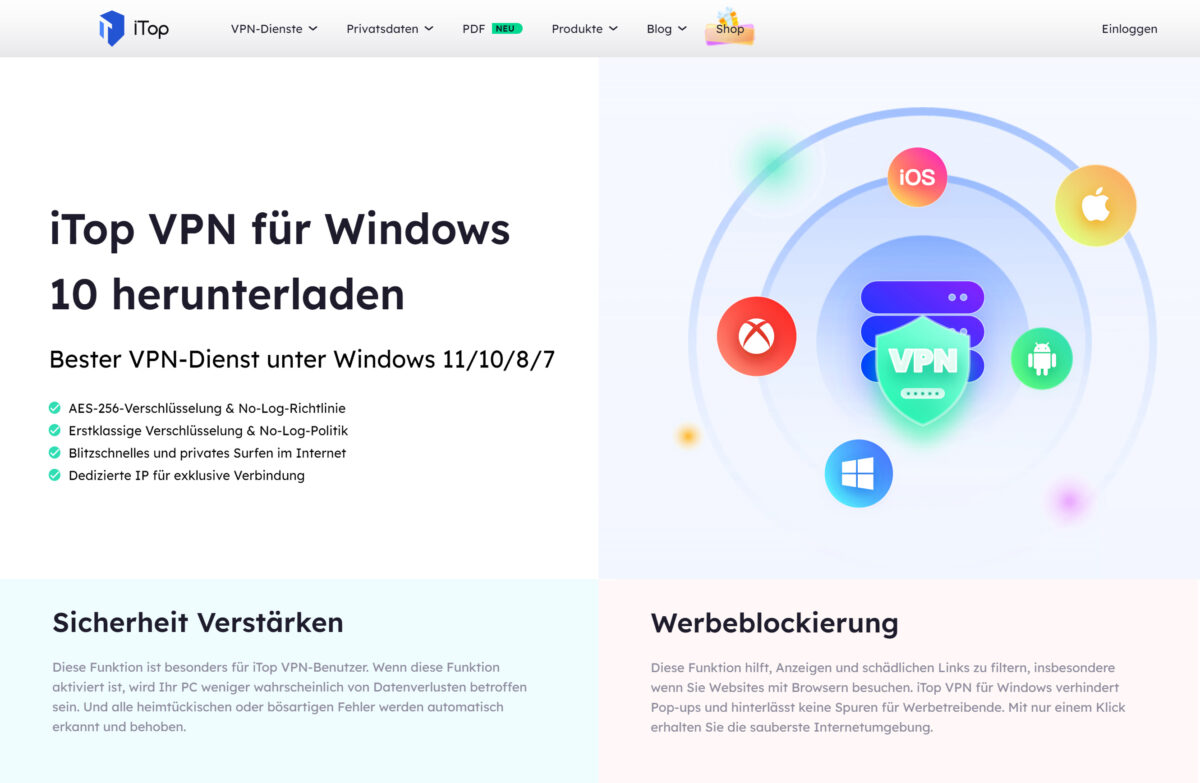 Die Vorteile von iTop VPN für Windows